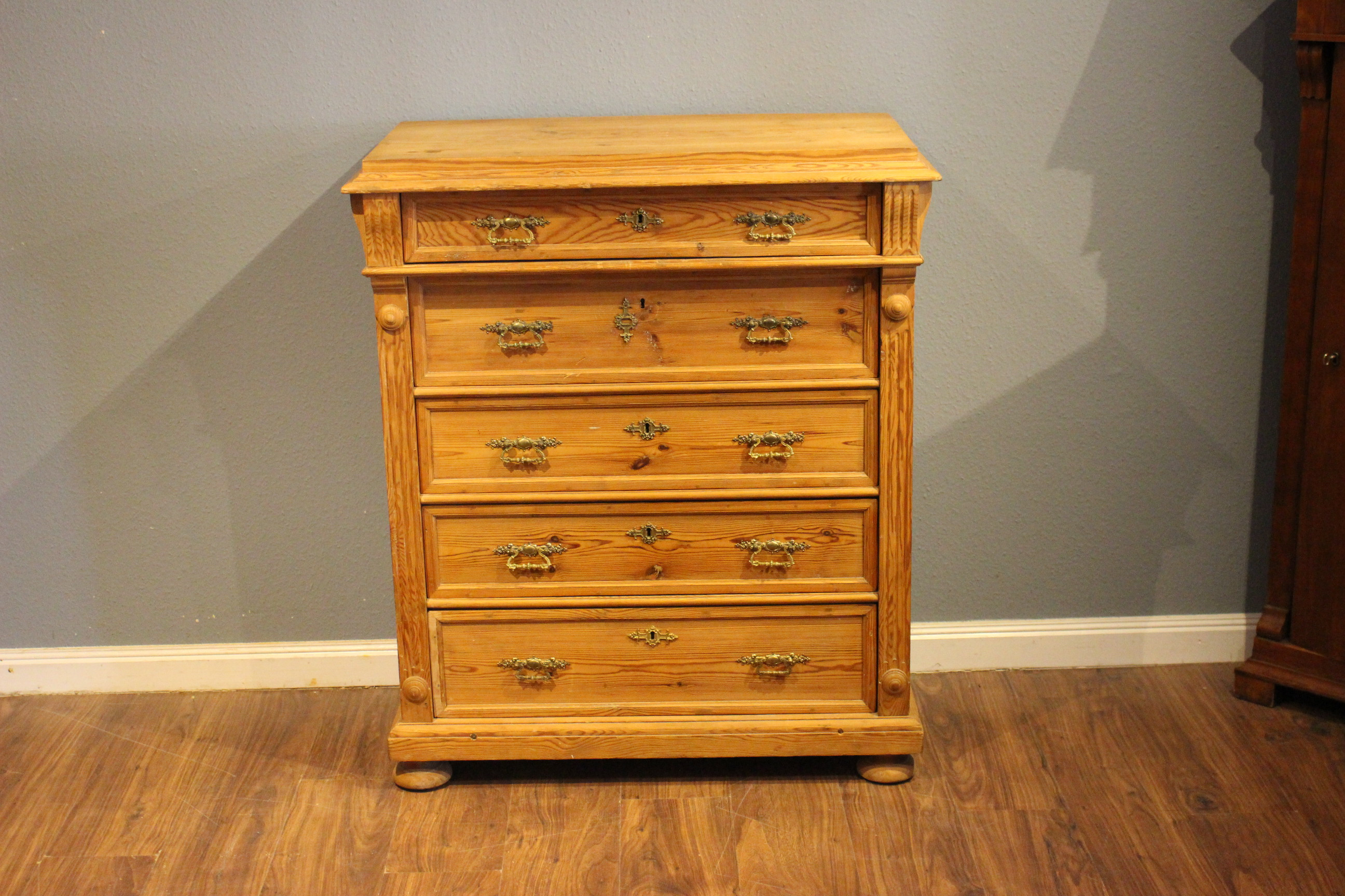 Antike Kommode Gründerzeit, fünf Schubladen
